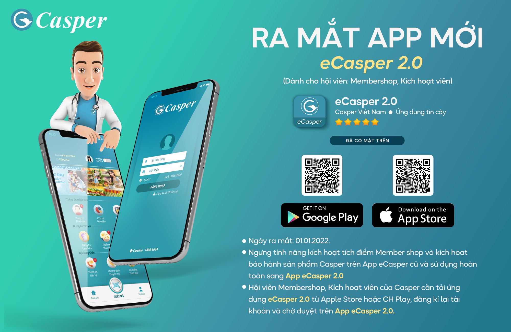 Ra mắt ứng dụng eCasper 2.0 - Casper Electric Vietnam